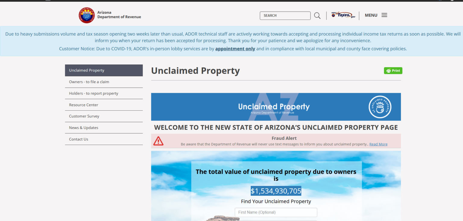 Unclaimed Money In Arizona – The Ultimate Guide - 2024 - Public Records ...