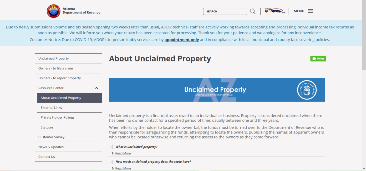 Unclaimed Money In Arizona – The Ultimate Guide - 2025 - Public Records ...