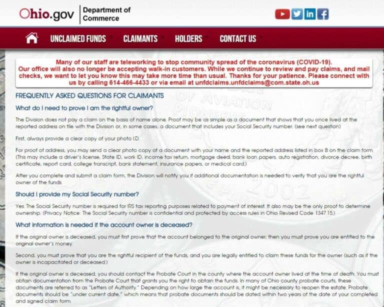 Unclaimed Money In Ohio – The Ultimate Guide - 2024 - Public Records Search