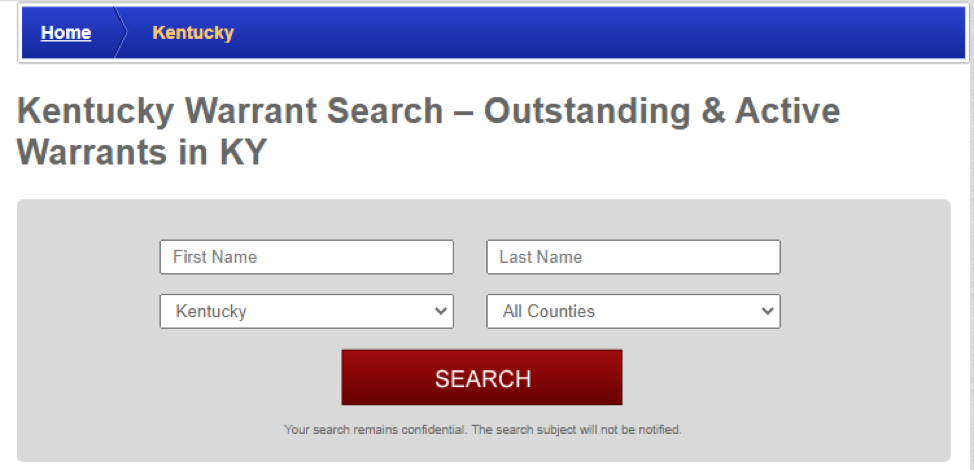 Free Kentucky Warrant Search - Enter A Name To View Anyone